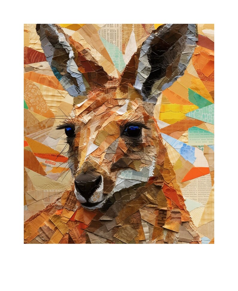 Australian Native Animal Collage Wall Art, Kangaroos, Koala, Wombat ...
