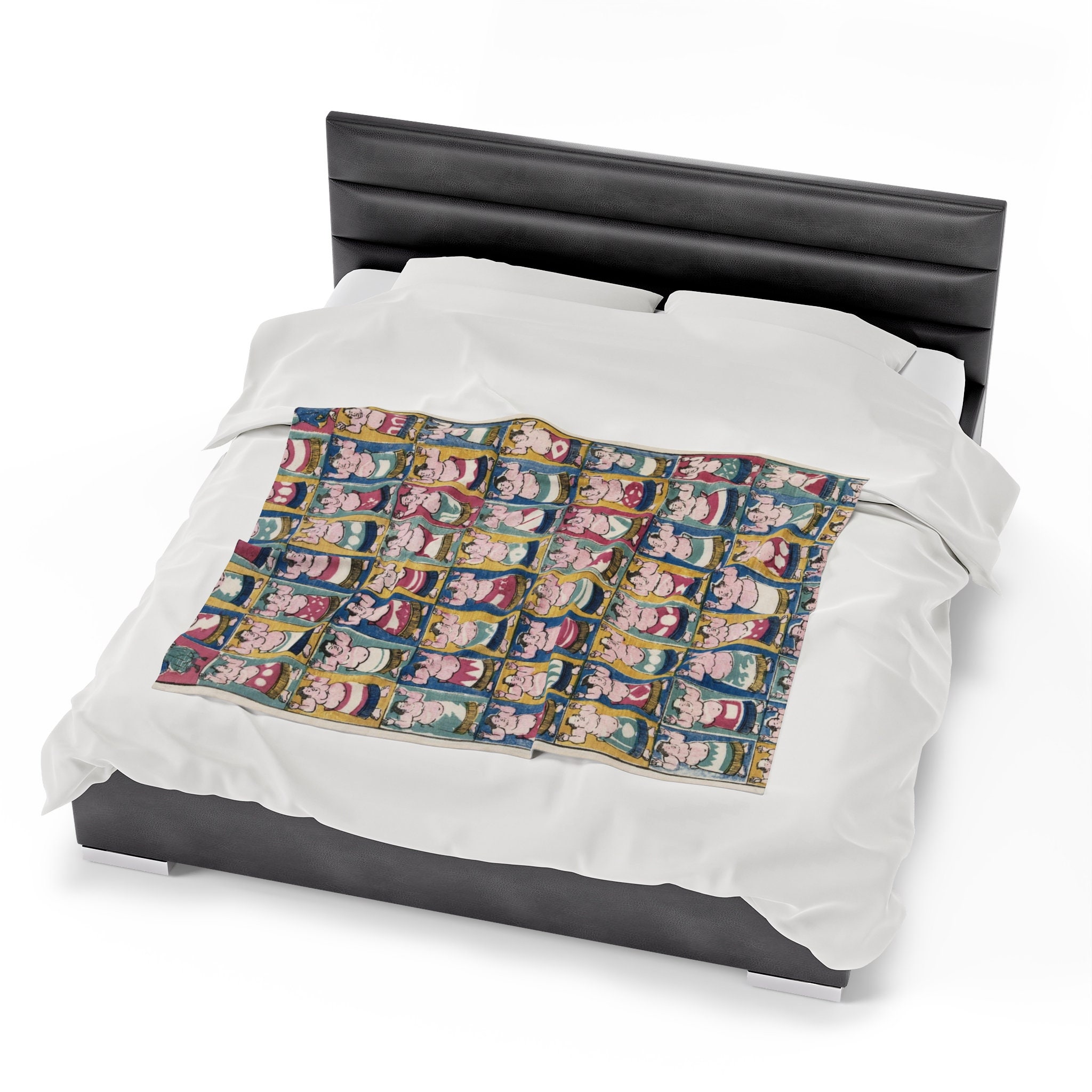 Japanese Multicolored Sumo Wrestlers Plush Blanket: - Etsy