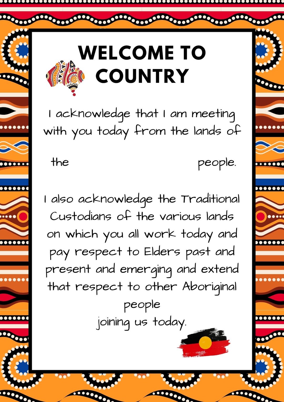 Respectful Welcome to Country Koori People Appreciation - Etsy Australia