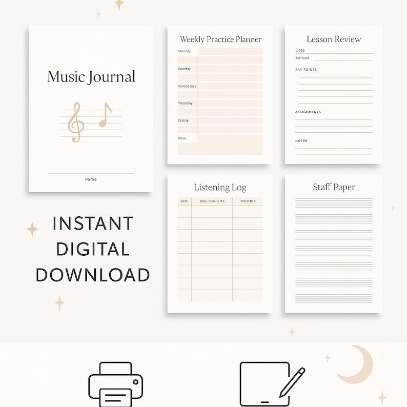 Printable Music Notebook for Musicians | Songwriting & Composition ...