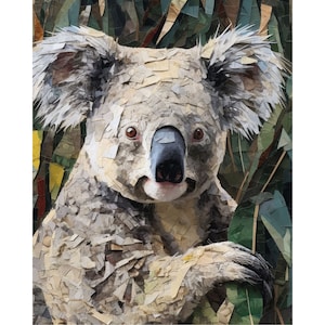 Australian Native Animal Collage Wall Art, Kangaroos, Koala, Wombat ...