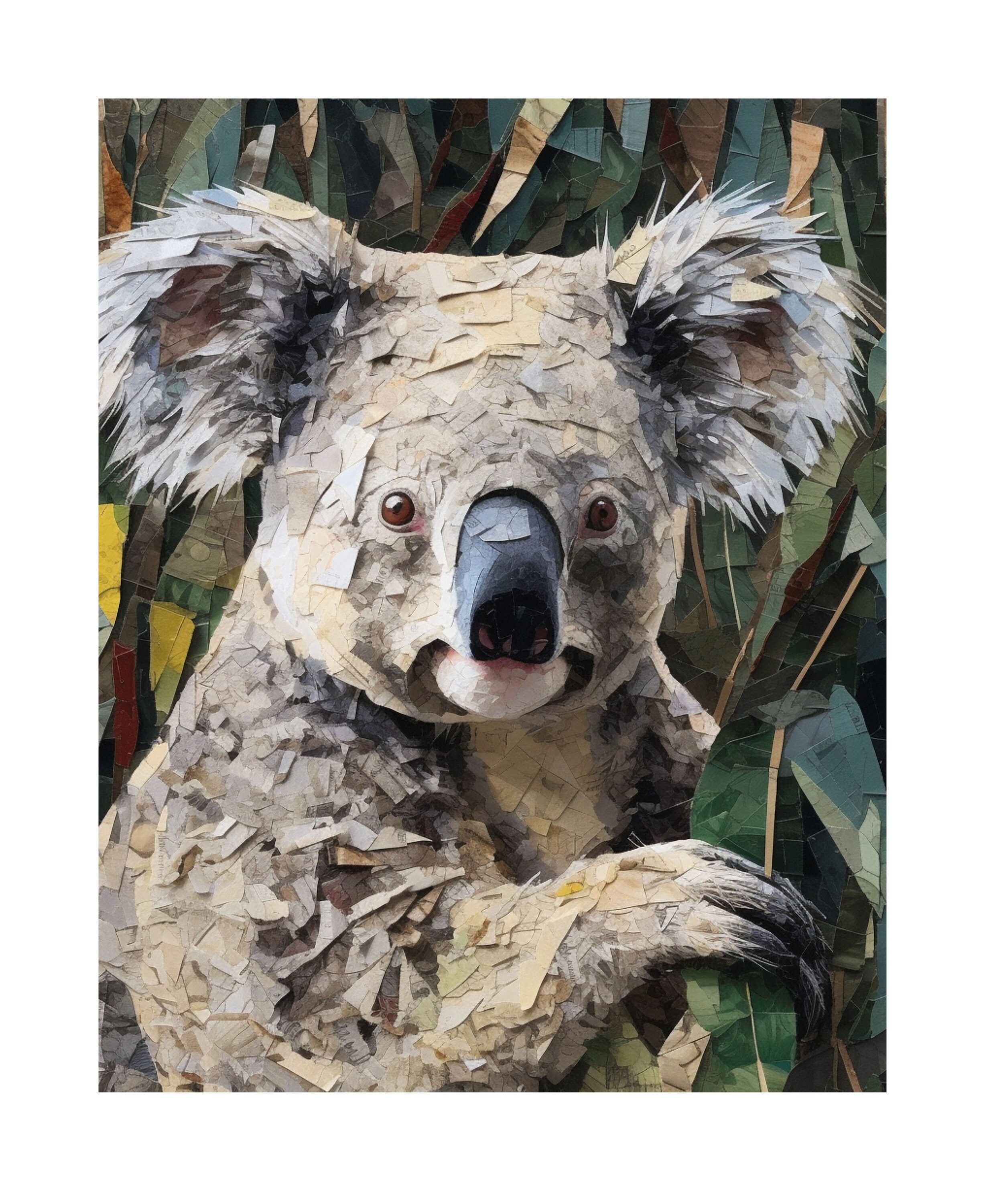 Australian Animal Collage Wall Art | Kangaroo Koala Wombat Print - Etsy ...