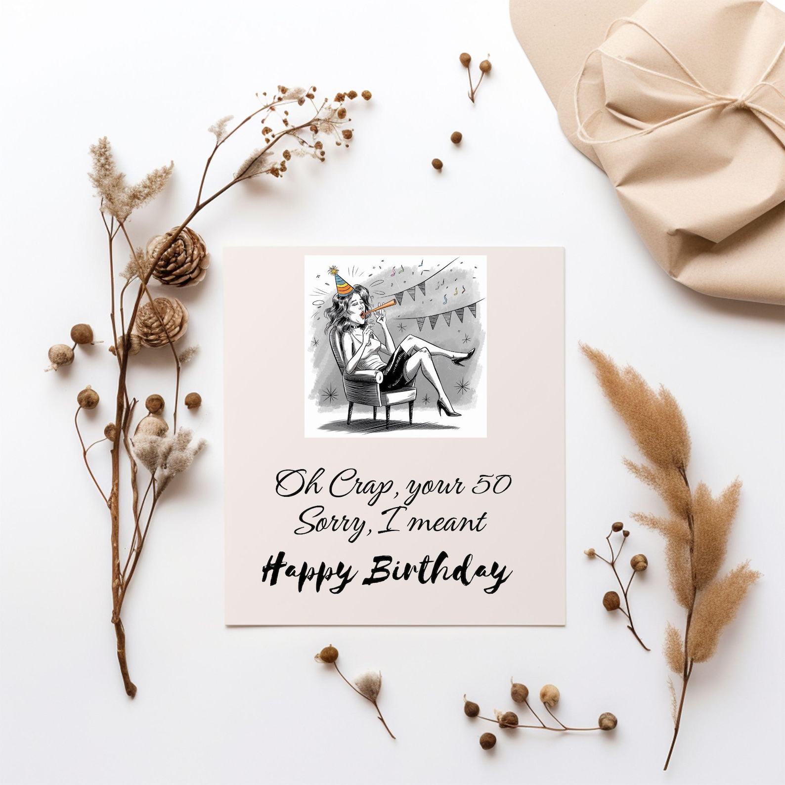 Funny 50th Birthday Card, Humorous Birthday Card - Etsy