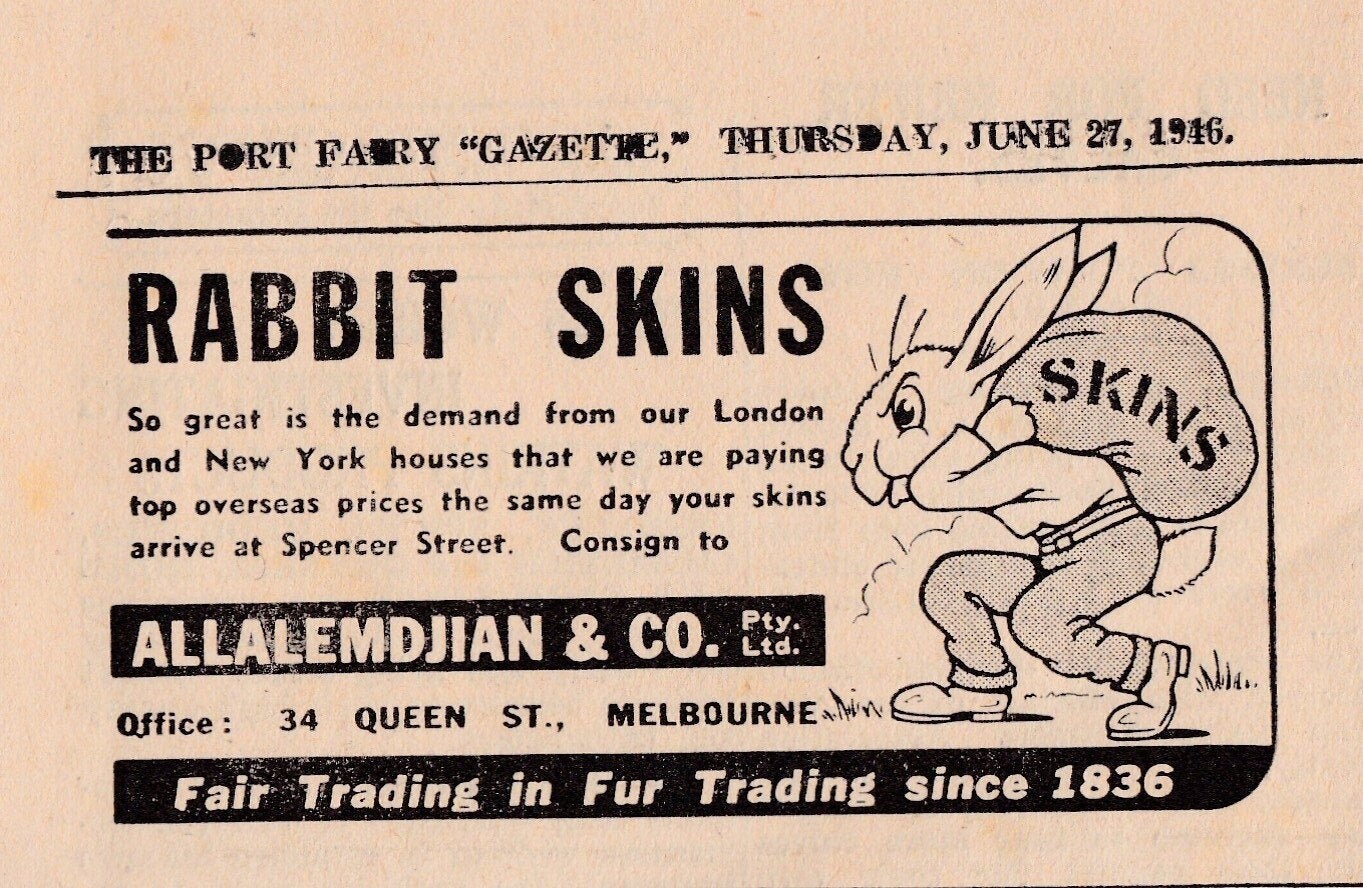 Rabbit Skins Vintage Advertisement 1946 | Etsy