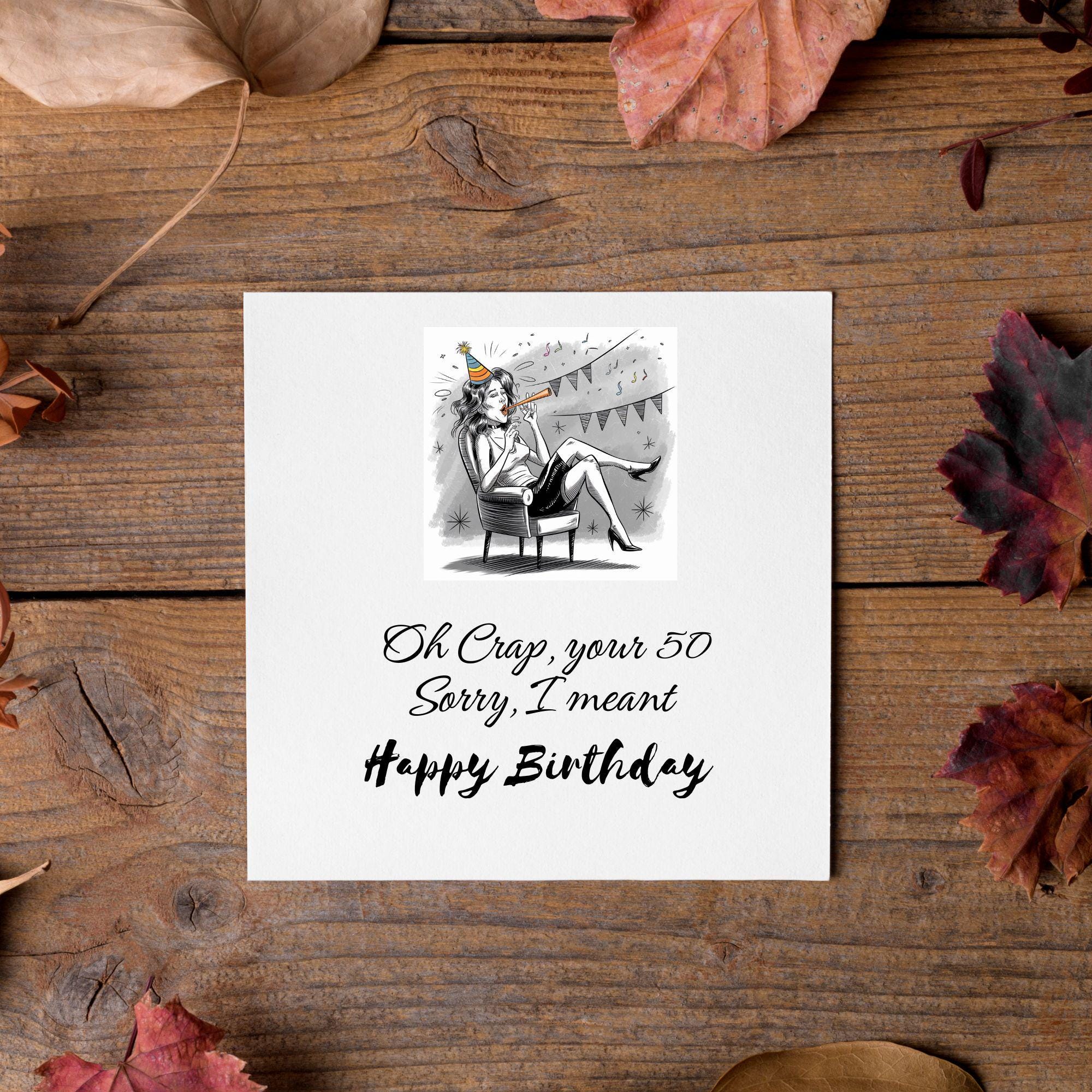 Funny 50th Birthday Card, Humorous Birthday Card - Etsy