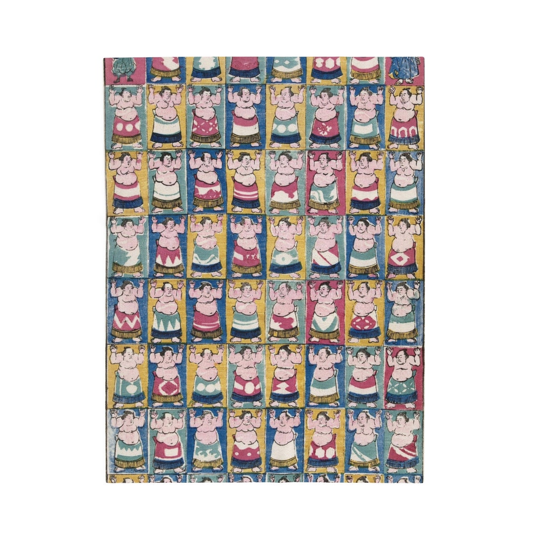 Japanese-inspired Sumo Wrestlers Print on Luxurious Plush Blanket ...
