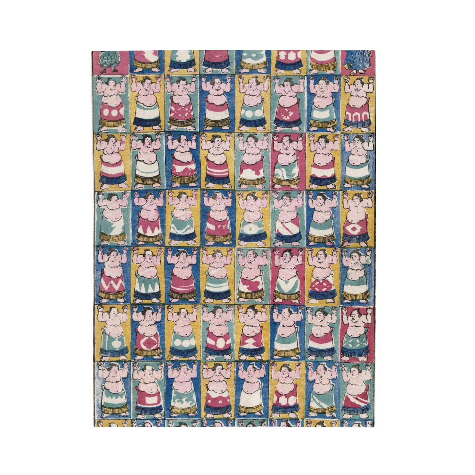 Japanese-inspired Sumo Wrestlers Print on Luxurious Plush Blanket Bring ...