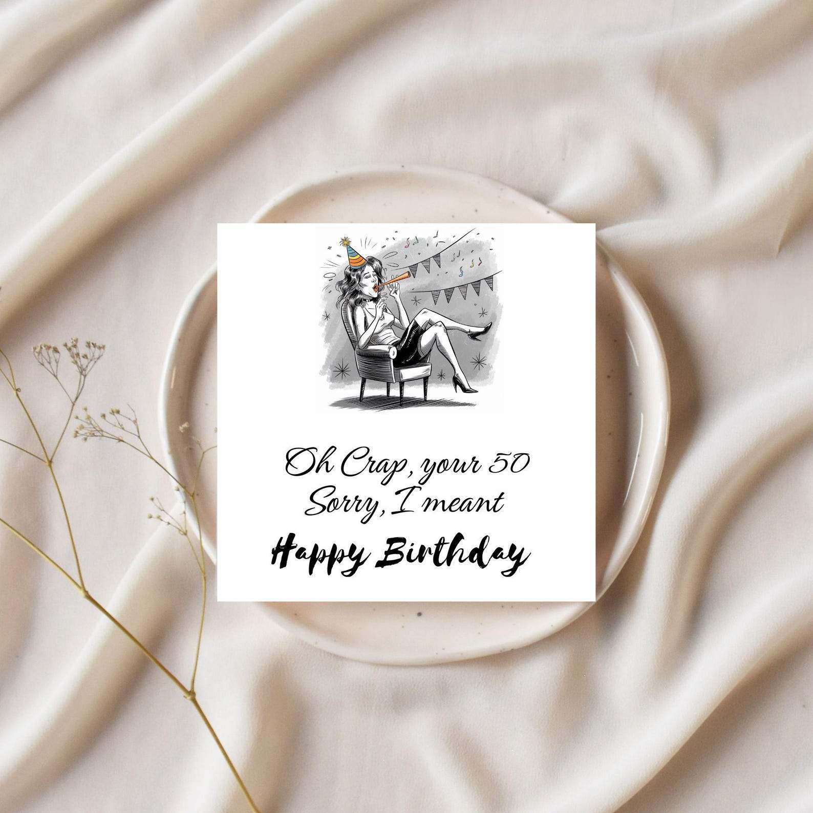 Funny 50th Birthday Card, Humorous Birthday Card - Etsy