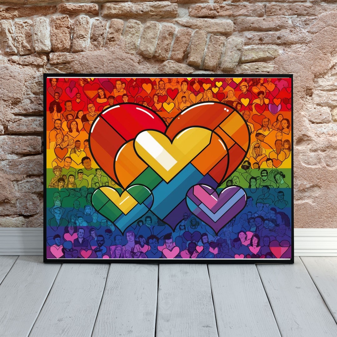 Pride Flag Wall Art, LGBTQ+ Celebration Décor, Equality Home Gift, Him ...