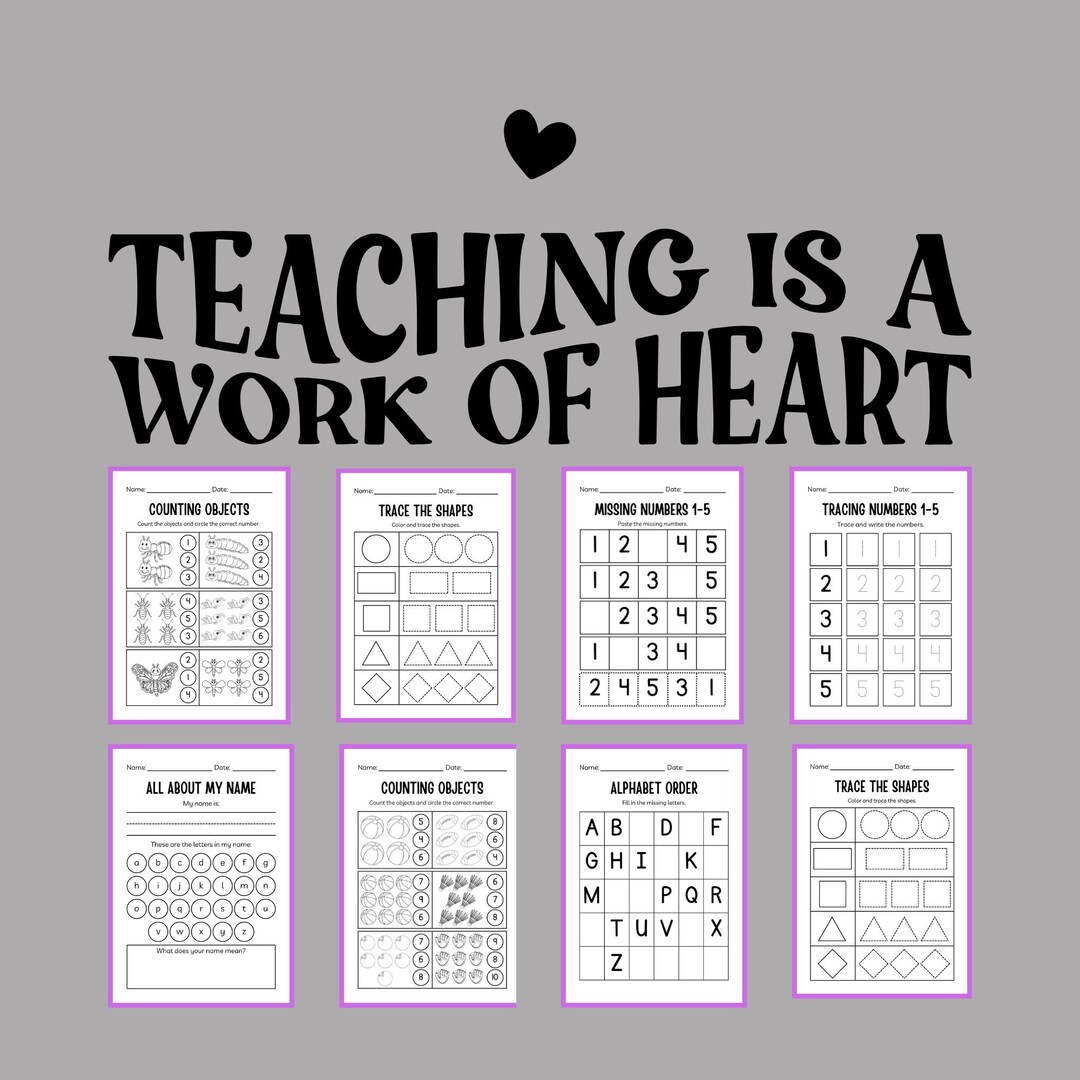 Preschool Learning Pack: Letters, Numbers, Tracing Worksheets (PDF) - Etsy
