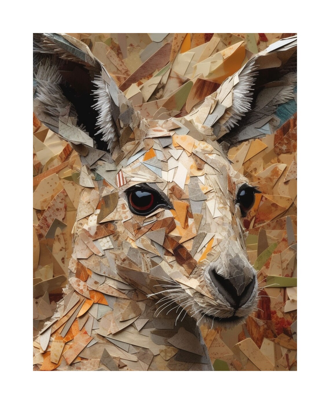 Australian Native Animal Collage Wall Art, Kangaroos, Koala, Wombat ...