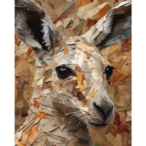 Australian Native Animal Collage Wall Art, Kangaroos, Koala, Wombat ...