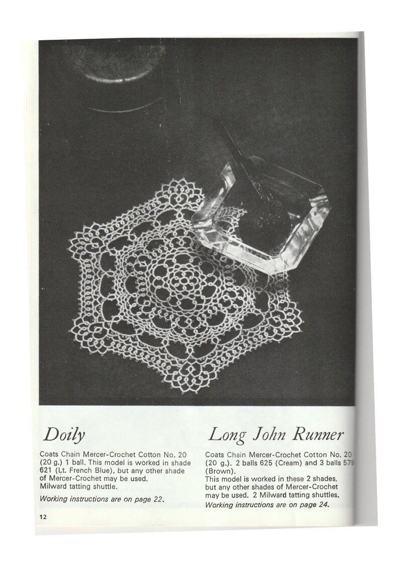 Elegant Tatting Patterns: Variety of Vintage Designs, PDF Format ...