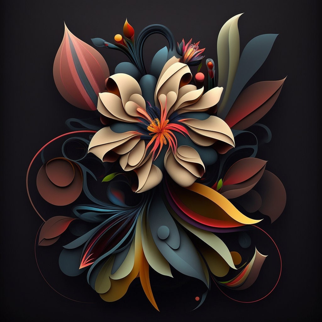 AI Generated High Resolution Flower for Wall Display Two Sizes 30 X ...