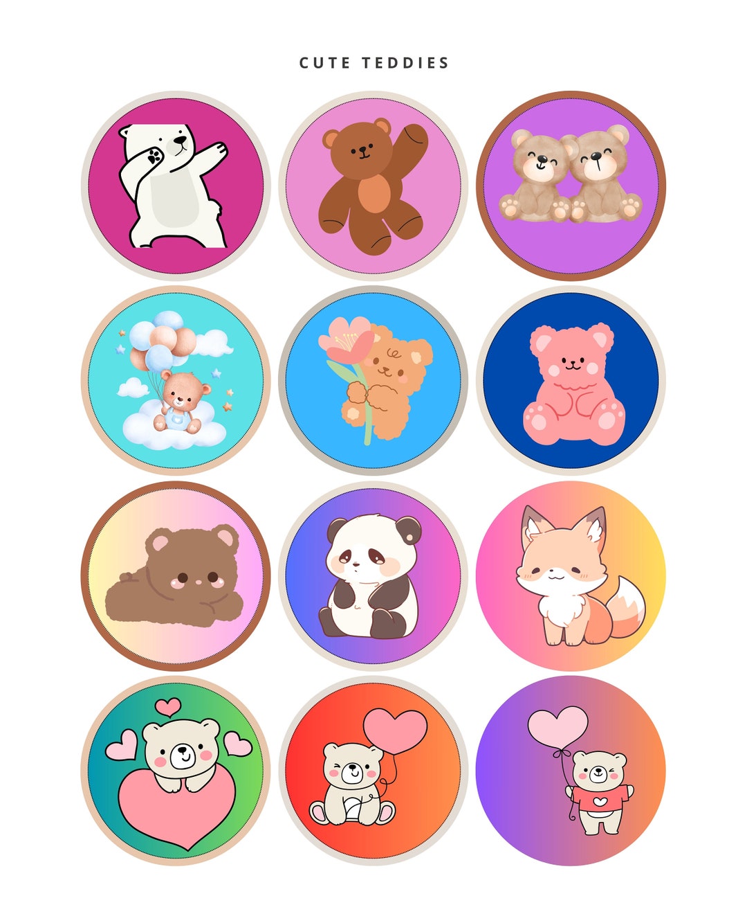 Kids Sticker Sheet Bundle, Digital Download, Sticker Set, Sticker Pack ...