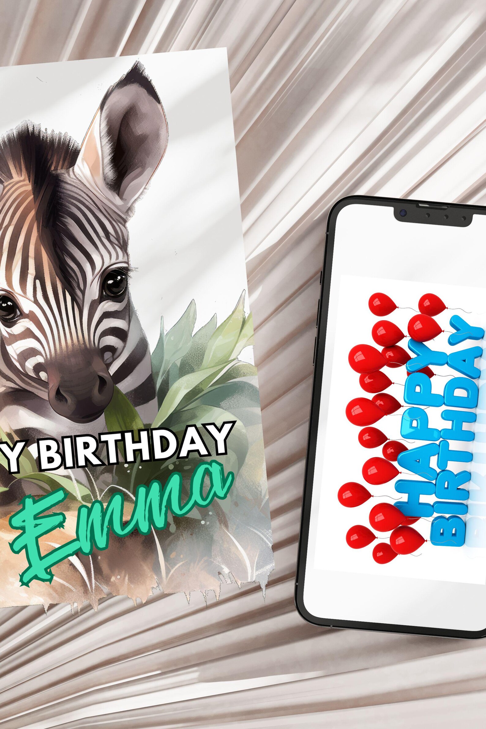 Personalized "happy Birthday Emma" Card, 5 X 7in Download and Print at ...
