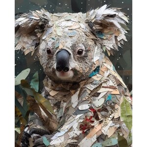 Australian Animal Collage Wall Art | Kangaroo Koala Wombat Print - Etsy