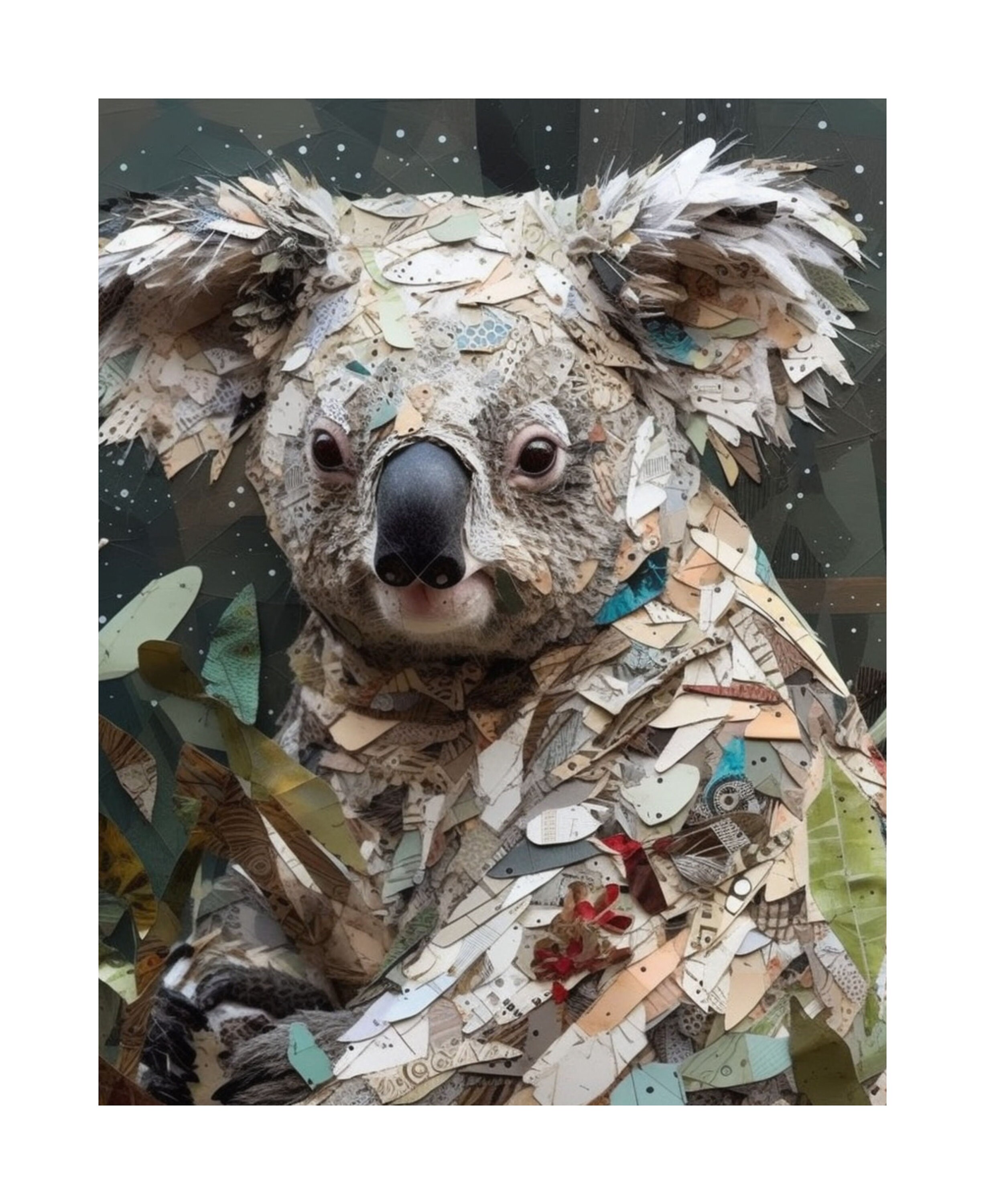 Australian Native Animal Collage Wall Art, Kangaroos, Koala, Wombat ...