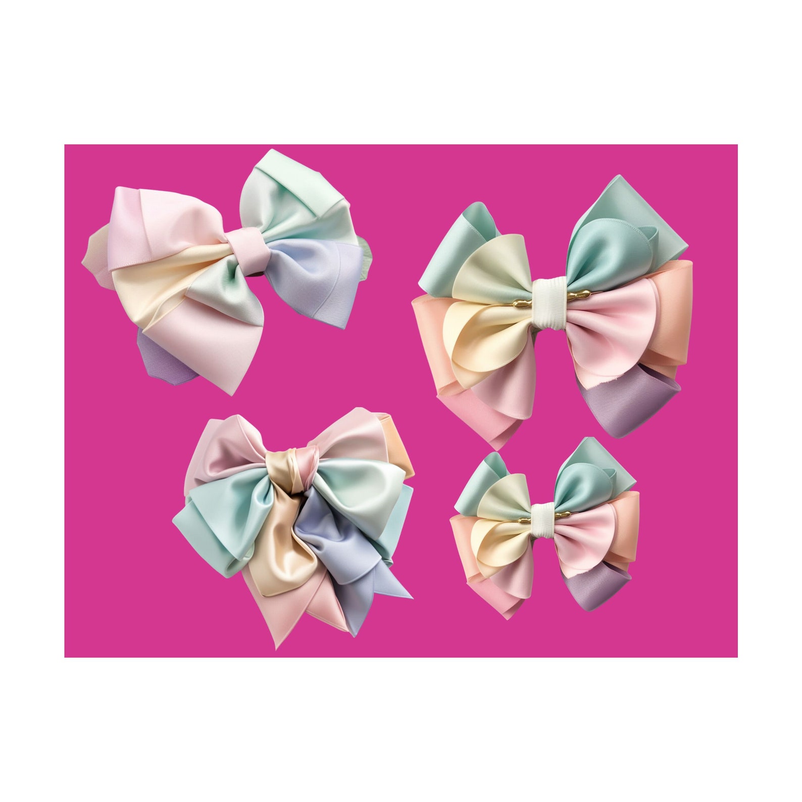 Wavy Pastel Colored Papers and Bows for Her Scrapbooking Kit for ...