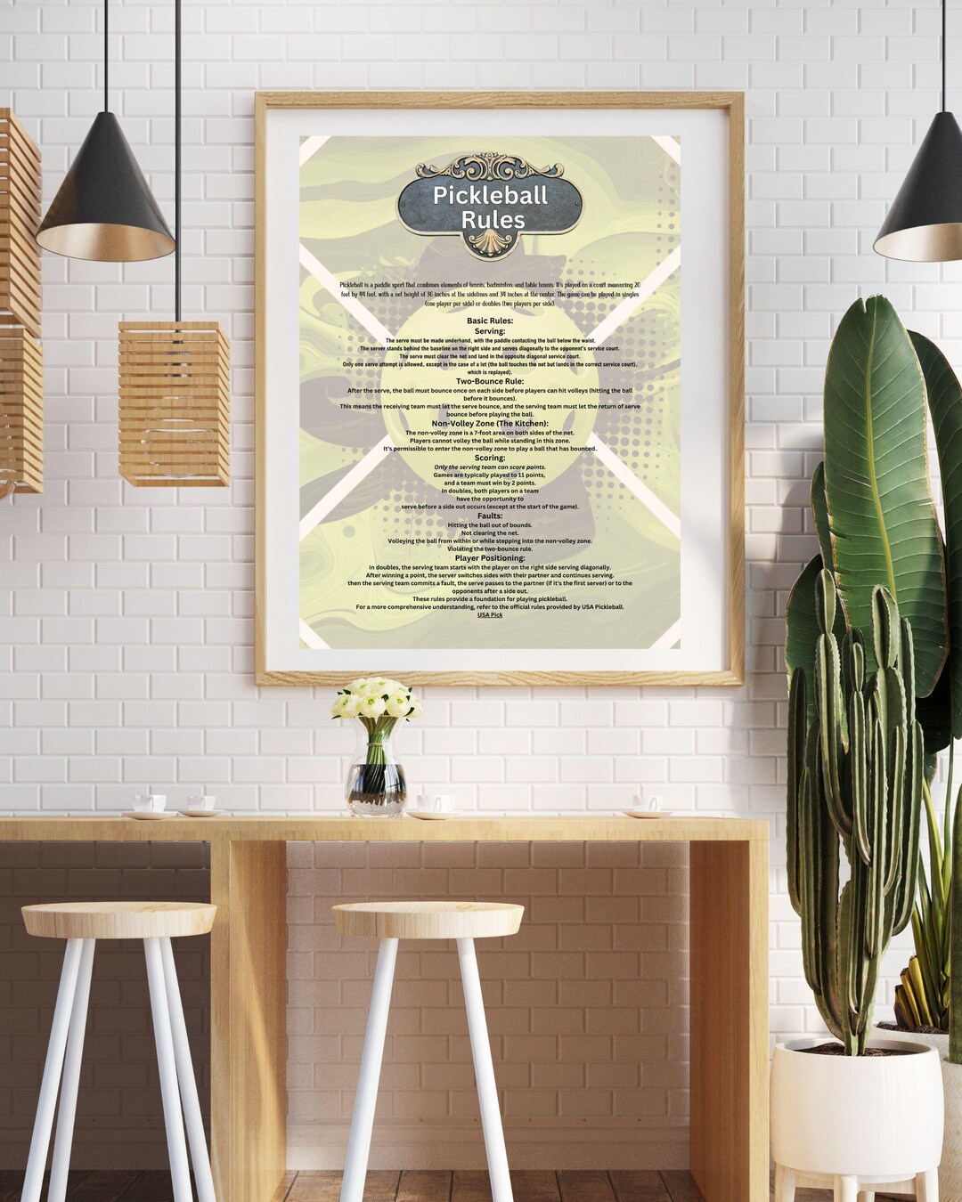Pickleball Basic Rules Poster for Display - Etsy