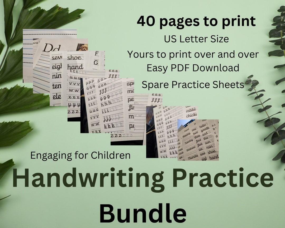 Handwriting Practice Bundle - 40 Pages - PDF Download - Xtra Practice ...