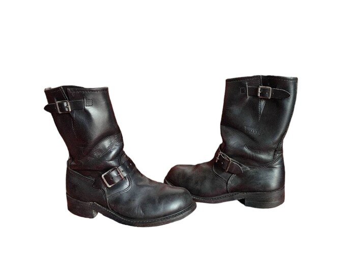 Walker Black Custom Motorcycle Boots EU 41 Harley Davidson U.S.A ...