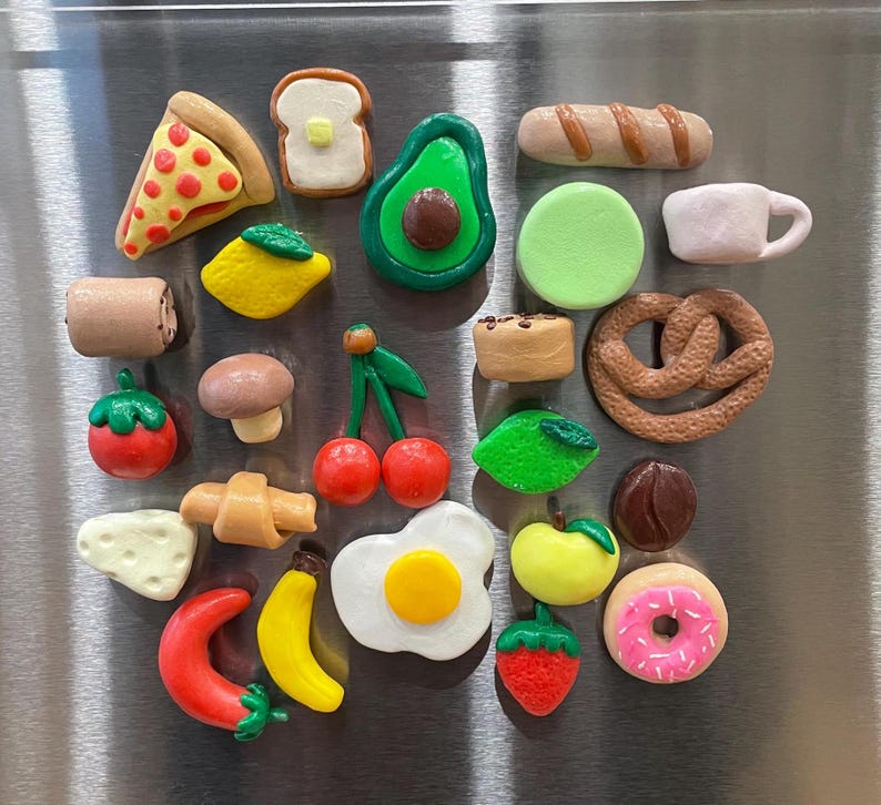 Handmade Cute Food Inspired Clay Magnets - Etsy