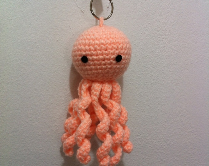 Peach Color Octopus Crochet Keychain - Etsy