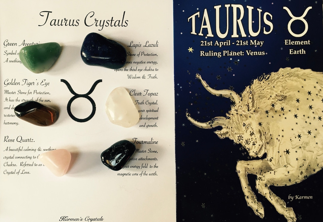 Taurus Crystal Set Taurus Birthstone Set May Crystal Set - Etsy