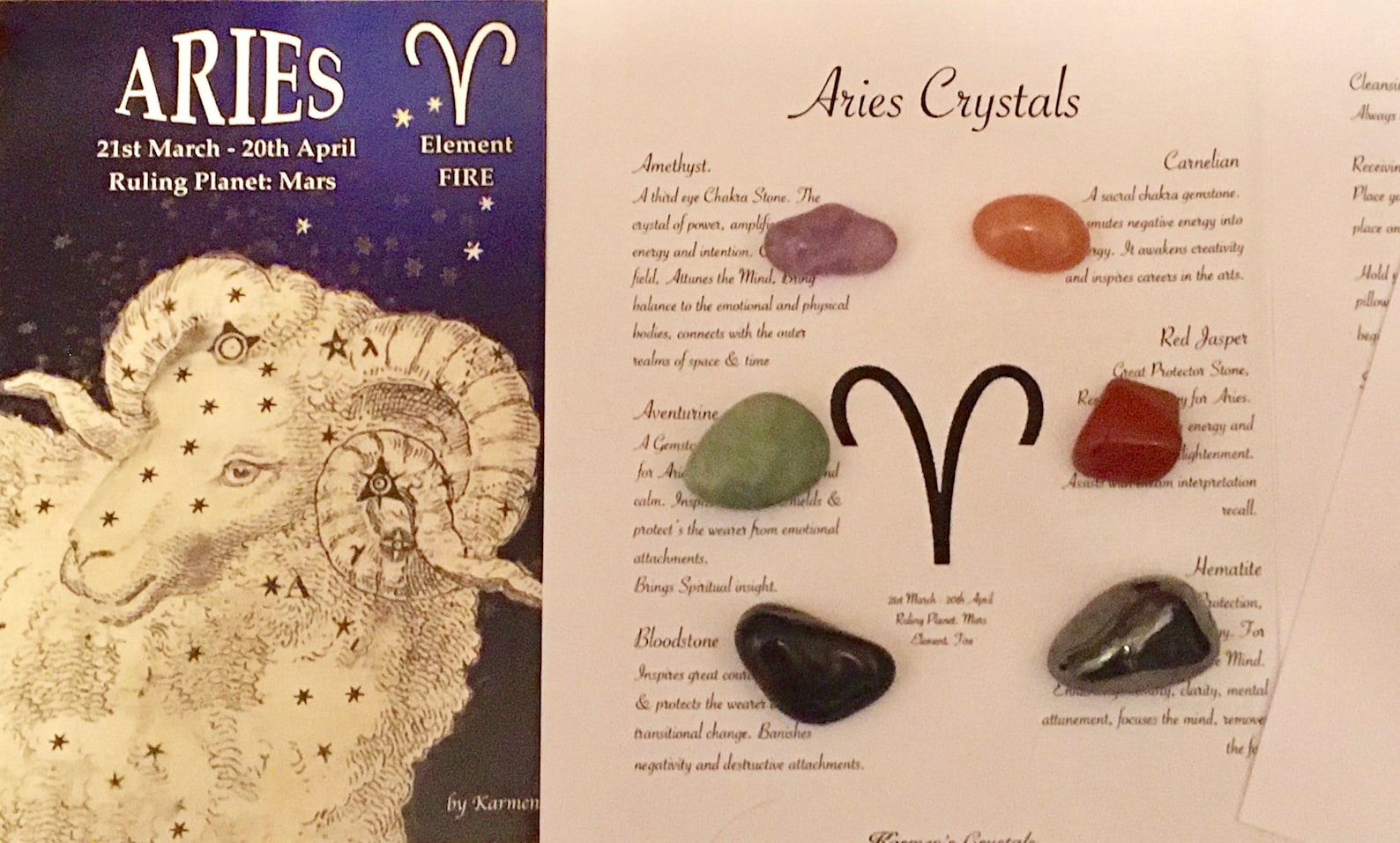 Aries Birthstone Set Aries Crystals Aries Gemstones Aries - Etsy