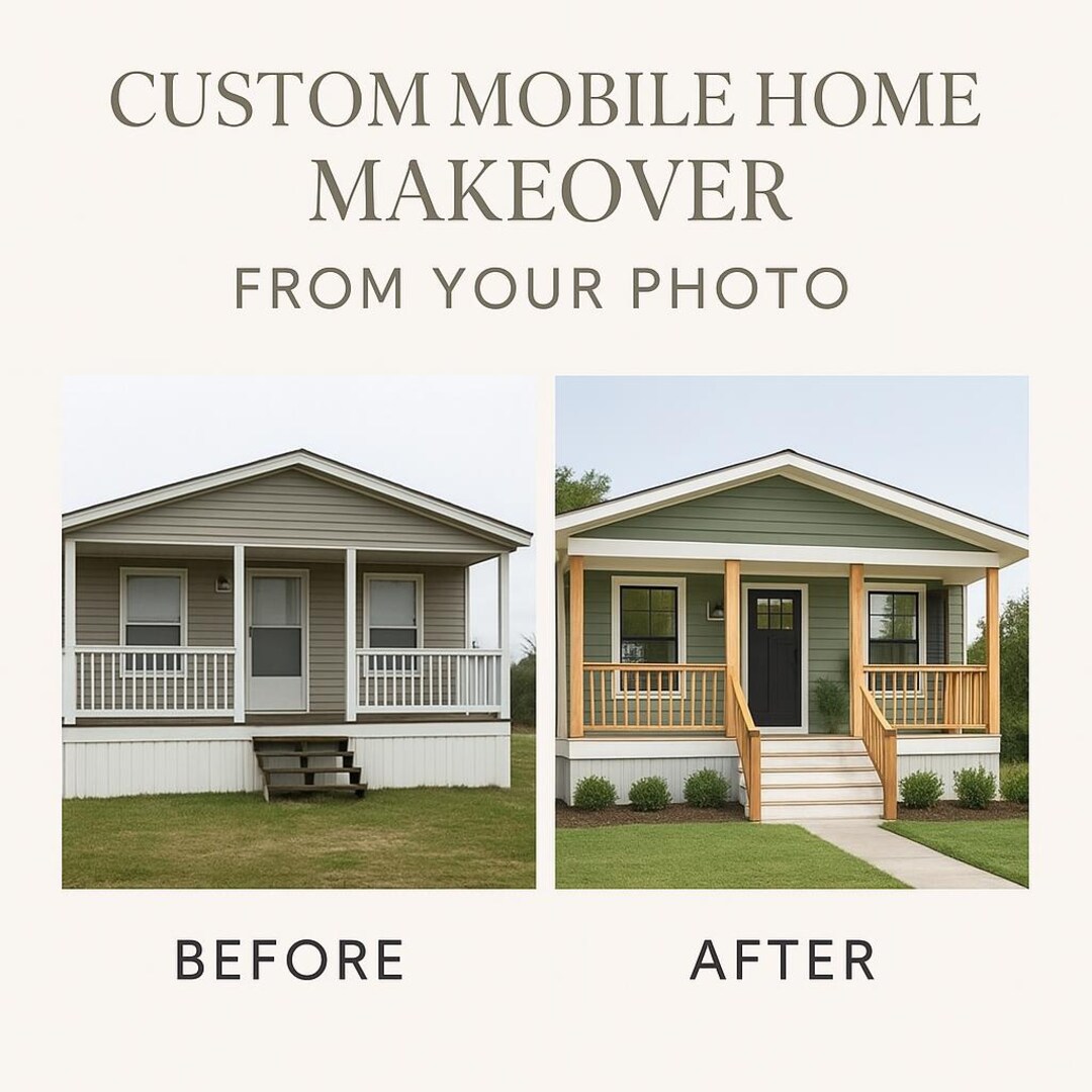 Custom Mobile Home Makeover From Your Photo – Curb Appeal Before ...