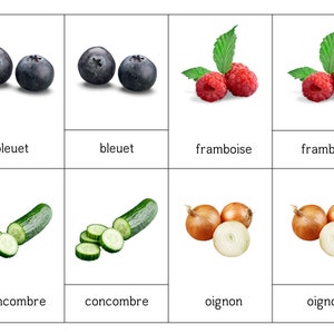 Cartes de nomenclature Montessori fruits et légumes - Etsy France