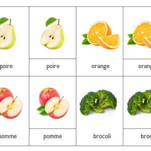 Cartes de nomenclature Montessori fruits et légumes - Etsy France