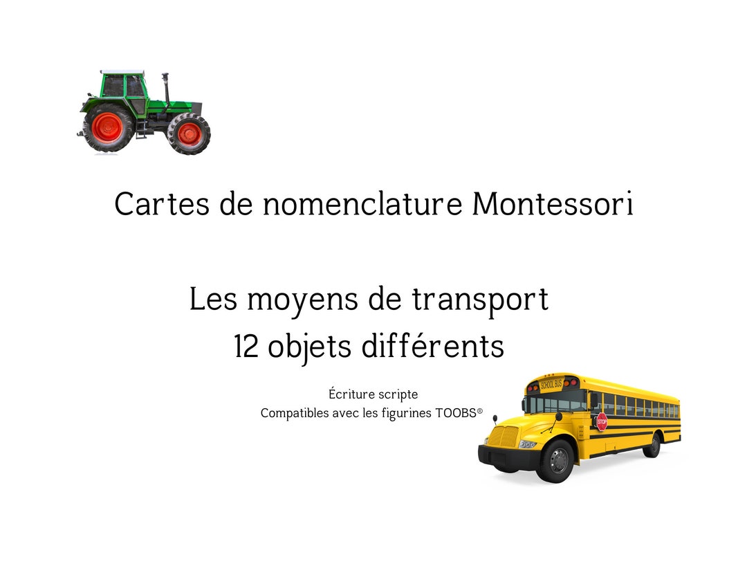 Montessori Nomenclature Cards Means of Transport - Etsy