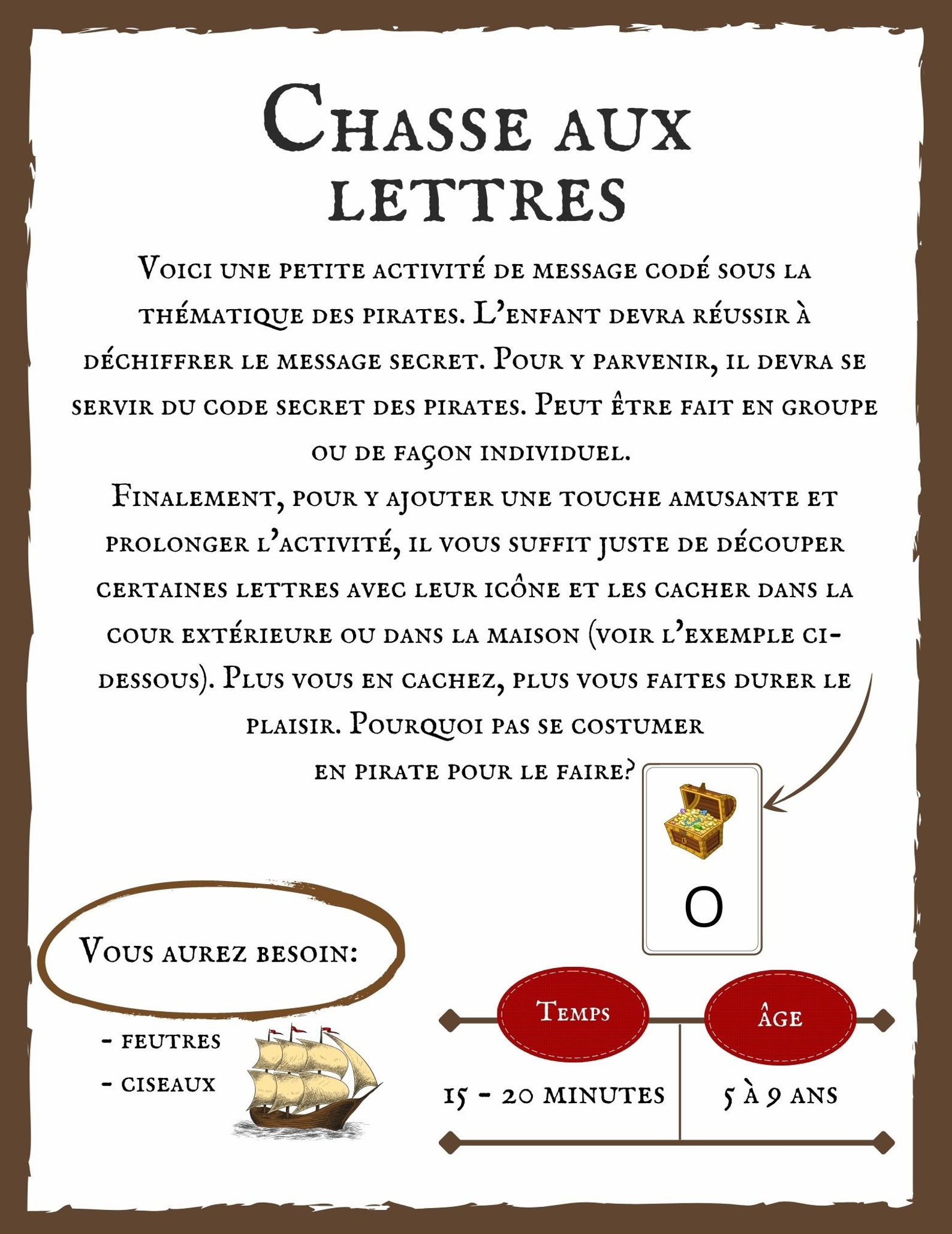 Jeu message codé thème pirates - Etsy France