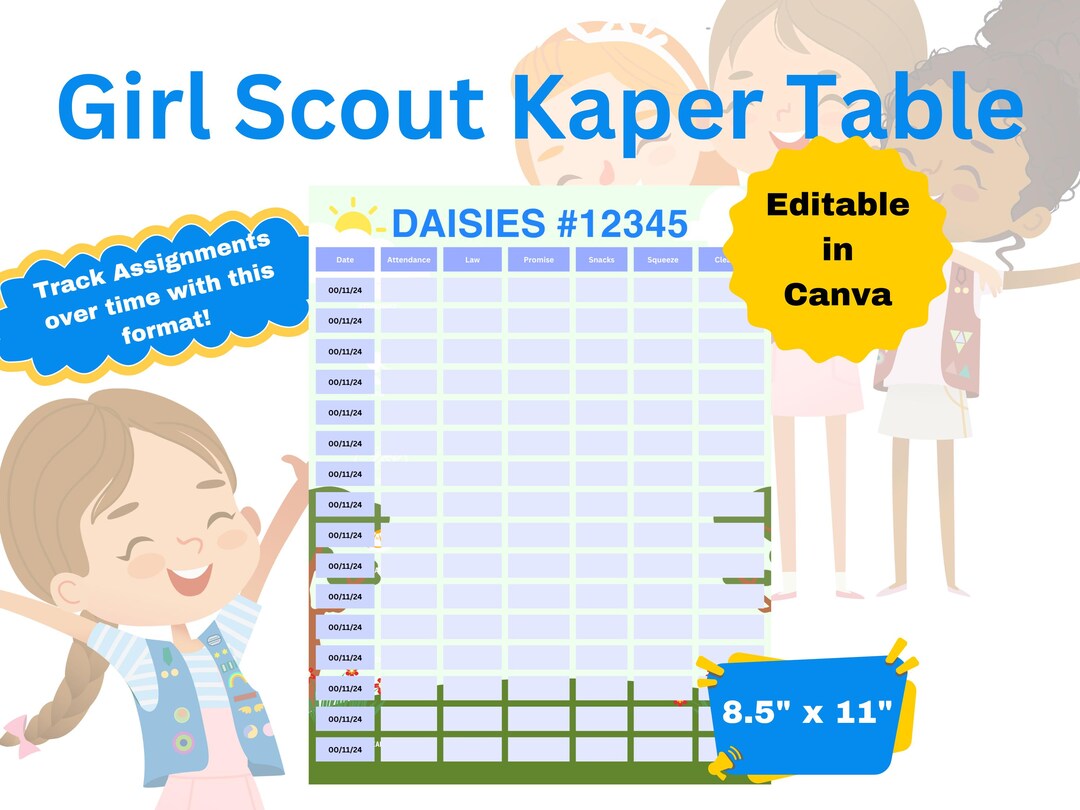 Girl Scout Kaper Table (8.5in X 11in) - Etsy