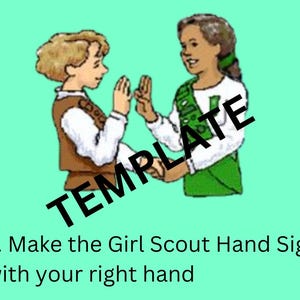 Girl Scout Traditions - Hand Sign, Promise, Law, and Handshake - Etsy