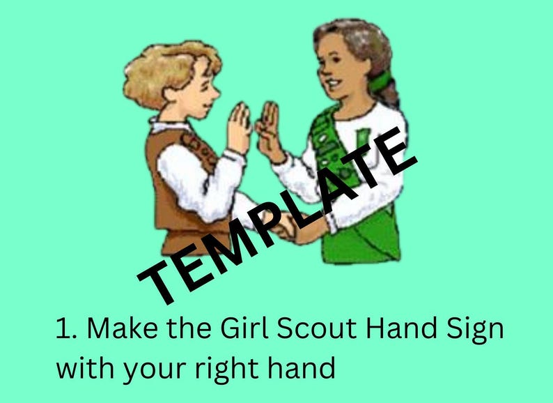 Girl Scout Traditions - Hand Sign, Promise, Law, and Handshake - Etsy