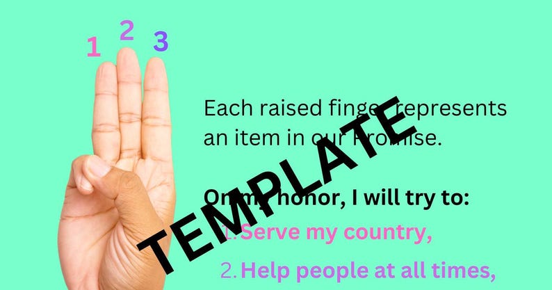 Girl Scout Traditions - Hand Sign, Promise, Law, and Handshake - Etsy