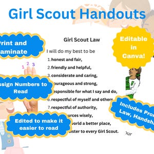Girl Scout Traditions - Hand Sign, Promise, Law, and Handshake - Etsy