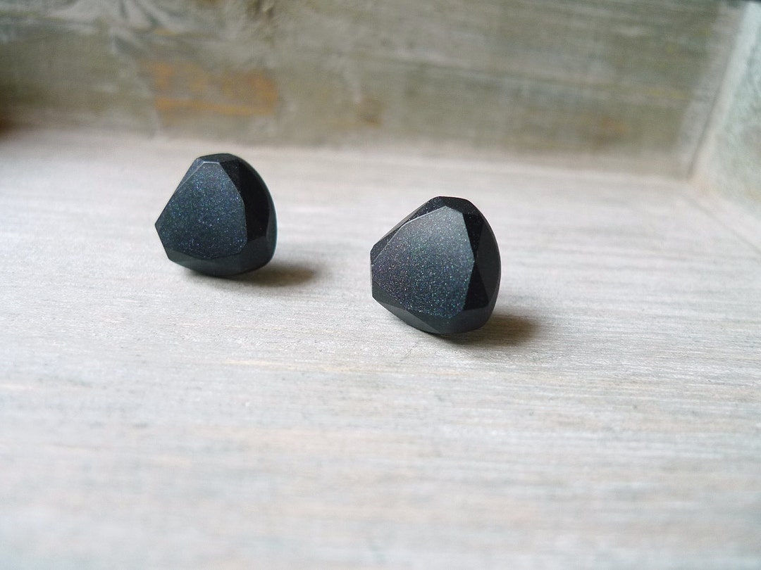 Triangle Stud Earrings Stainless Steel Posts, Geometric Studs, Large ...
