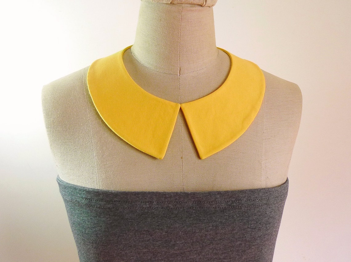Peter Pan Collar, Detachable Collar, Yellow Collar Necklace, Fabric ...