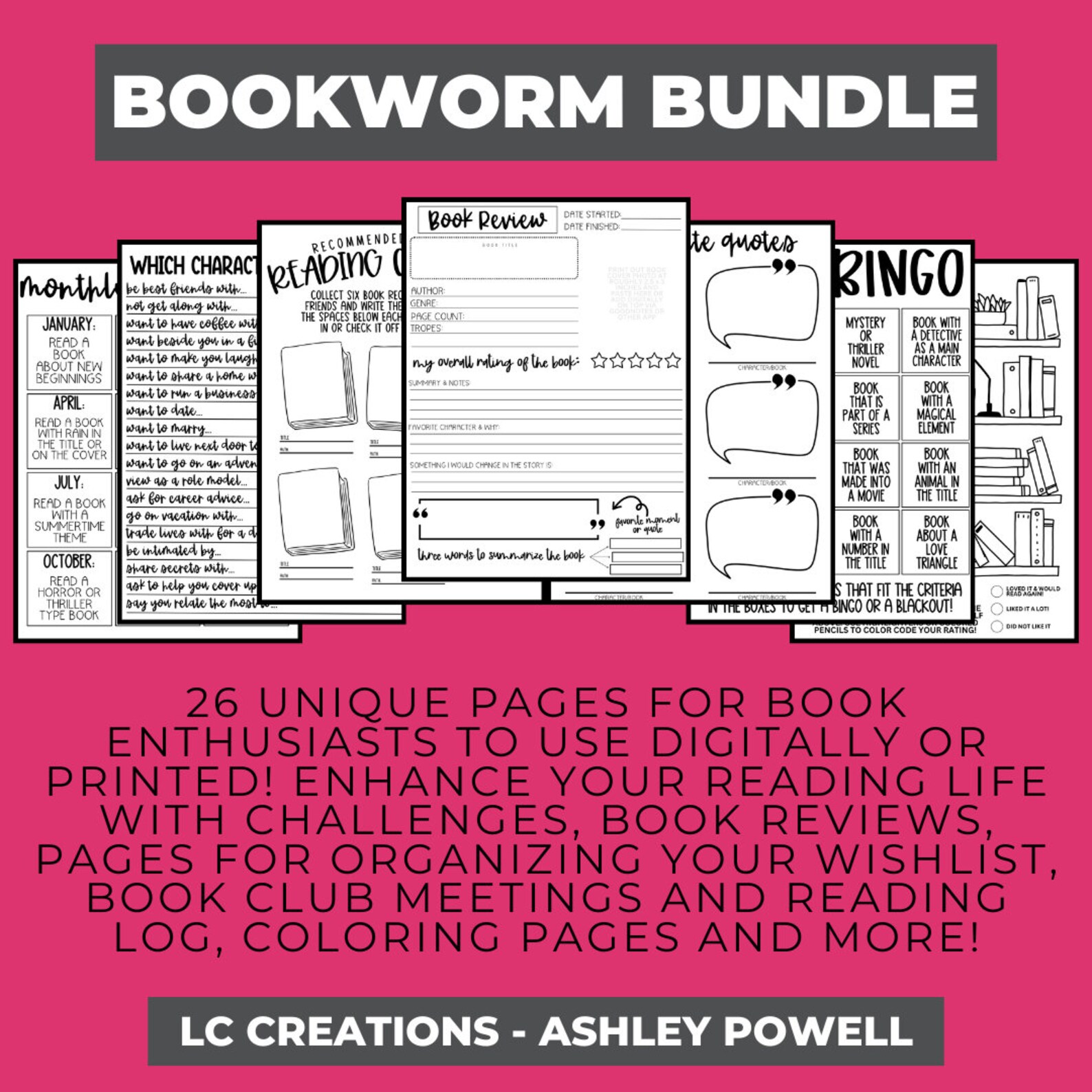 Bookworm Bundle - Etsy