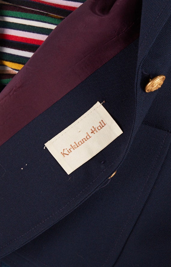Vintage 70s Navy Blue Blazer with Gold Buttons - Gem