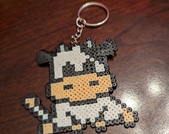 Cute Cow Perler Bead Keychain - Etsy