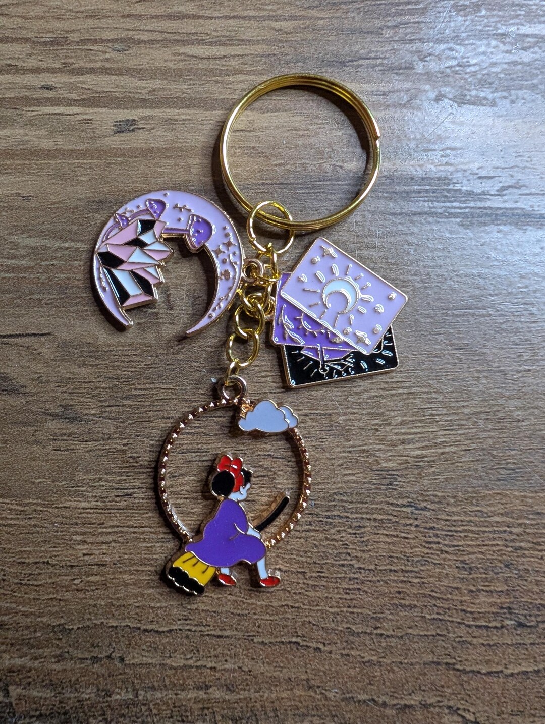 Enamel Animation Keychains: Witch, Moon, Tarot Charms - Etsy