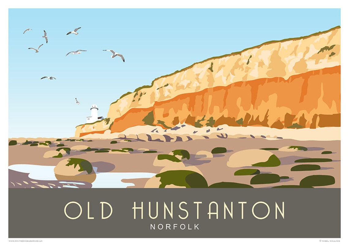 Hunstanton Cliffs and Lighthouse, North Norfolk Coast. Landscape A4, A3 ...