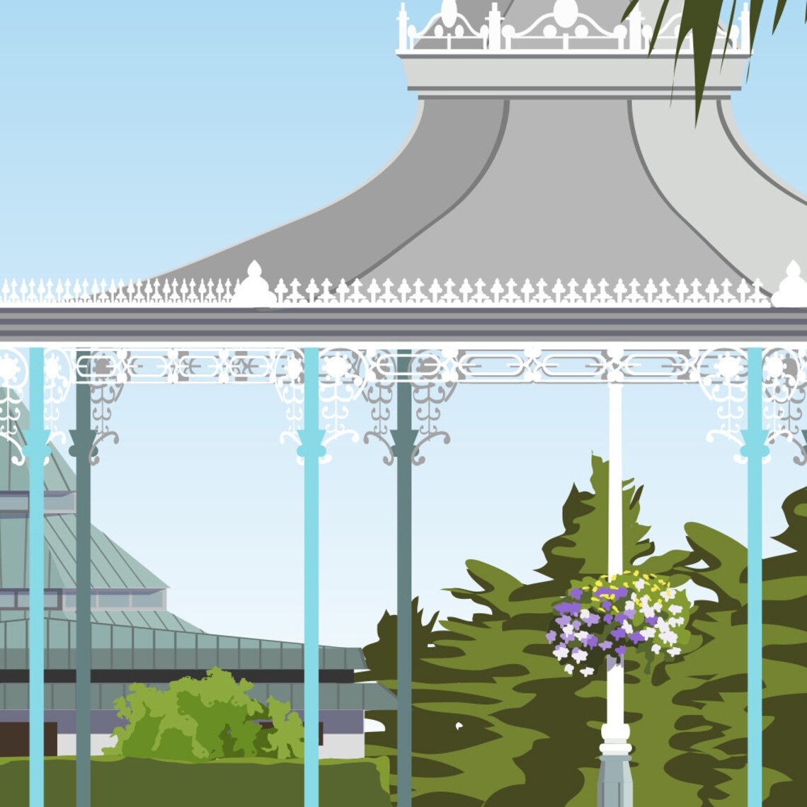 Folkestone Leas. Leas Cliff Hall and Bandstand. A4, A3, A2 in Retro ...