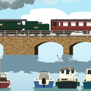 Folkestone. Art Print Travel/railway Poster of Folkestone Harbour ...