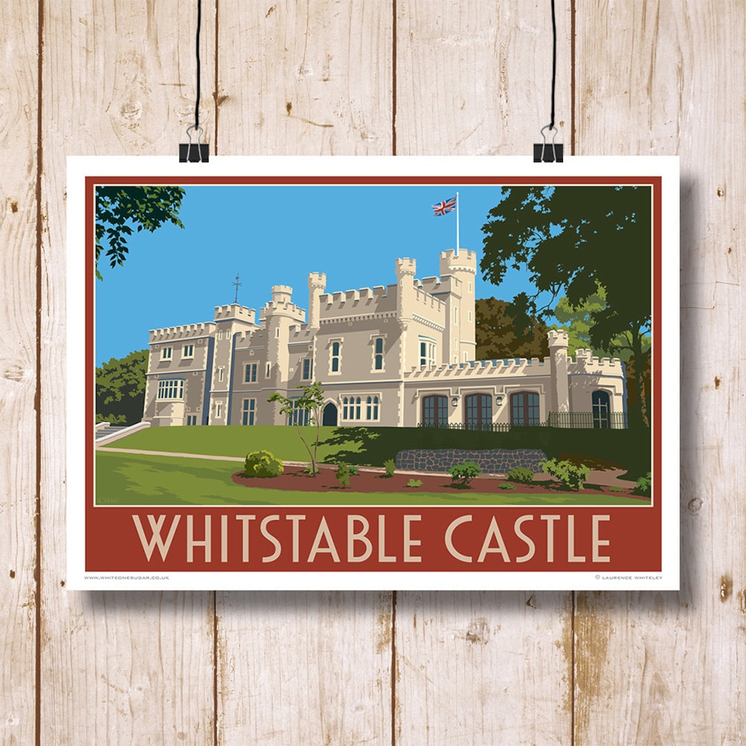 Whitstable Castle, Kent. Art Print Travel Poster Available in A4, A3 ...